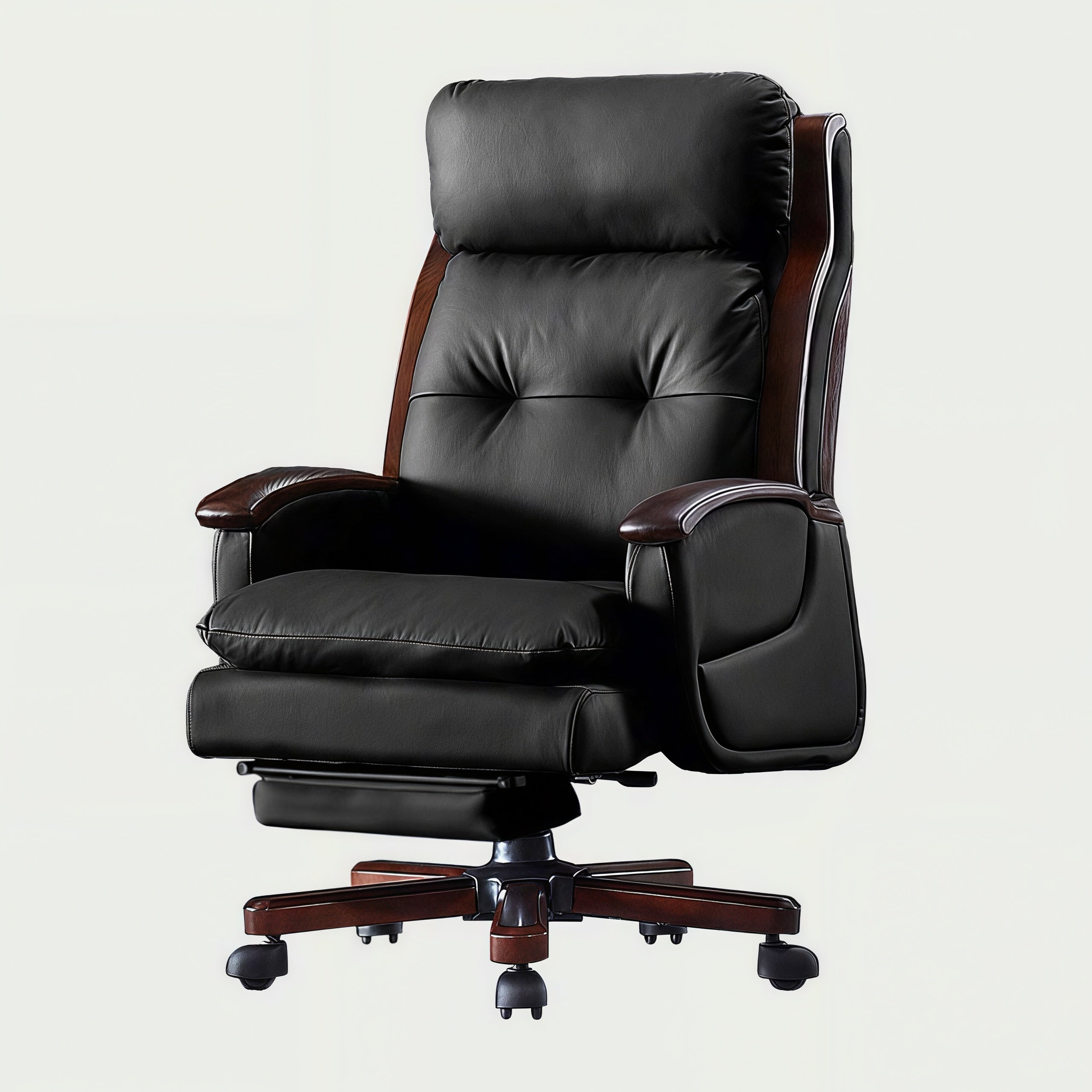 Aspen Leather Executive Chair - Premium Wood Frame Office Chair | Povimo